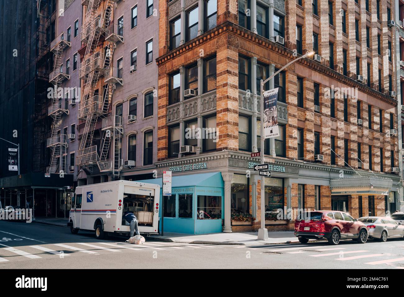 New York, USA - November 26, 2022: USPS van on West 4th Street.The ...