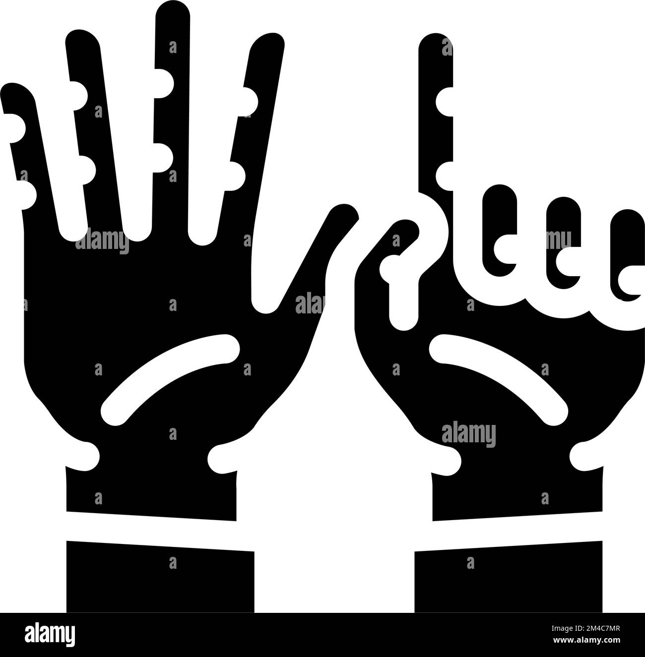 six number hand gesture glyph icon vector illustration Stock Vector Image & Art - Alamy