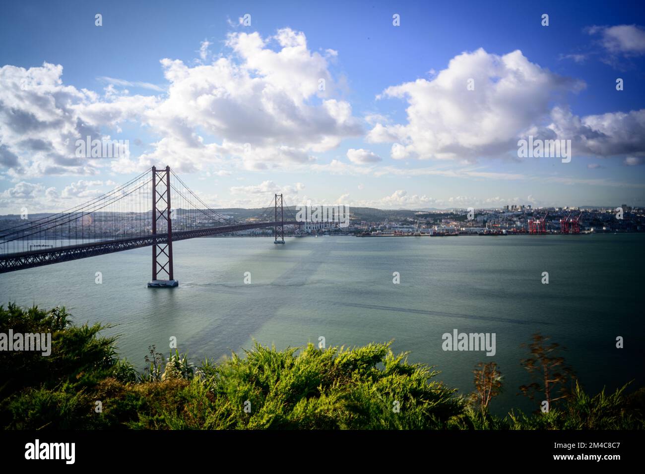 The landscape of the 25 de Abril Bridge, Lisbon Stock Photo - Alamy