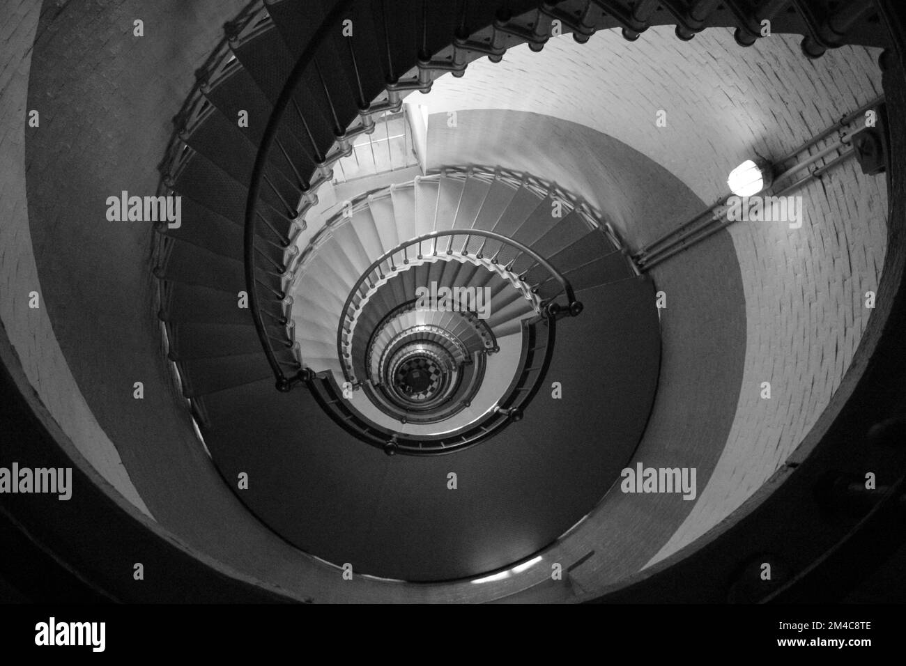 Lighthouse with black railing Black and White Stock Photos & Images - Alamy