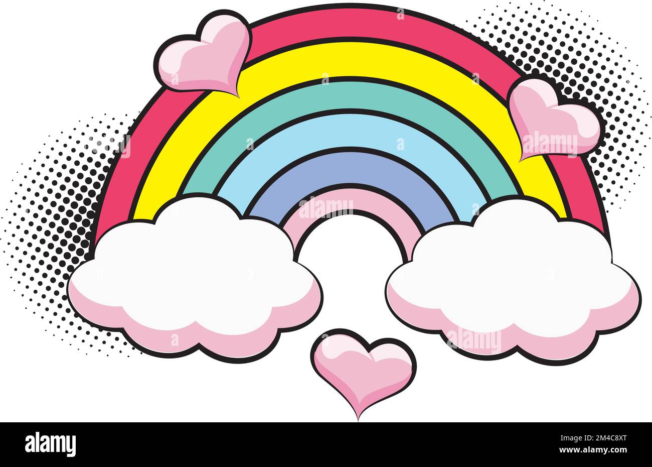 hearts love with rainbow Stock Vector Image & Art - Alamy