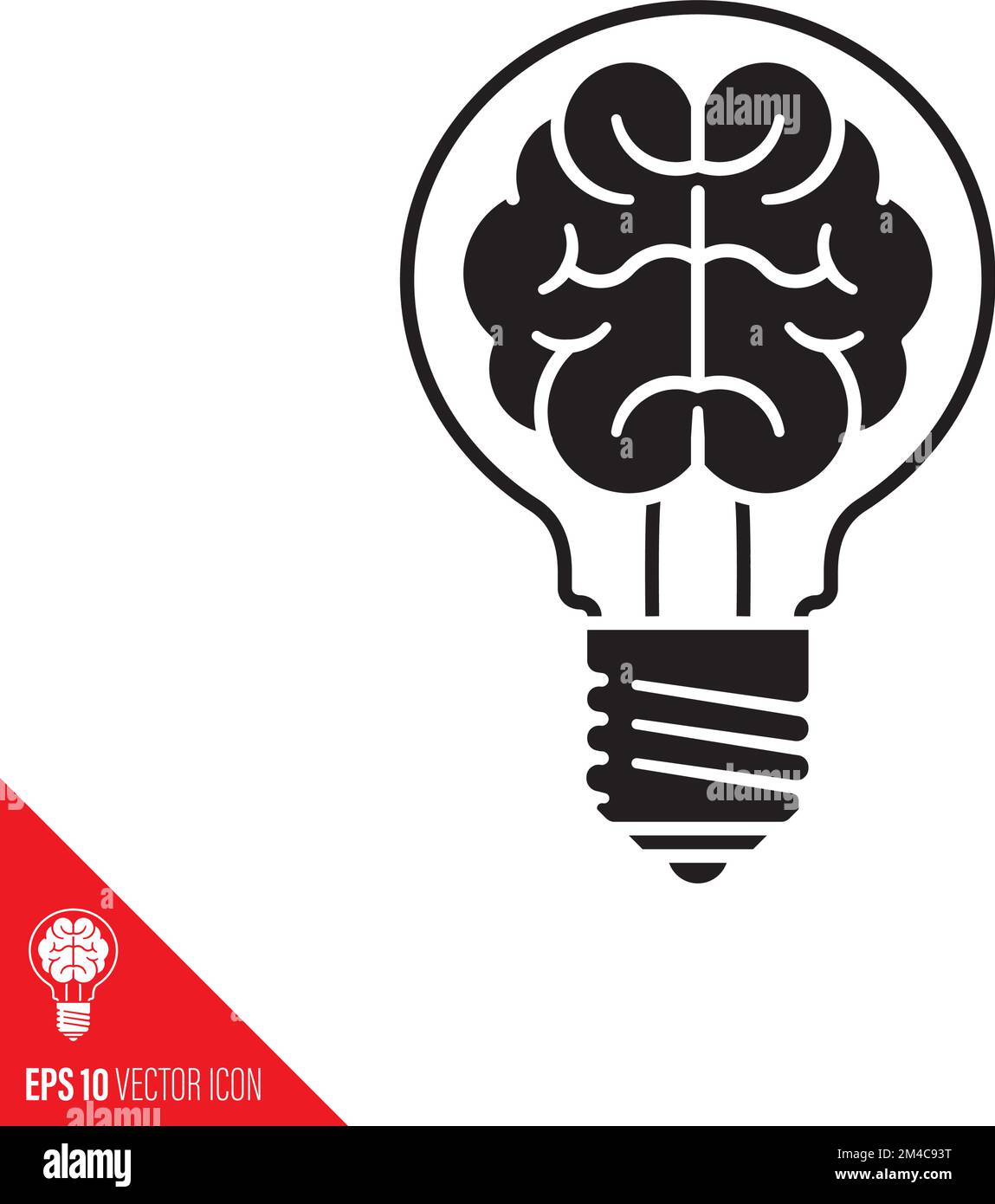 Innovation concept vector glyph icon. Brain in lightbulb. Creativity symbol Stock Vector Image ...