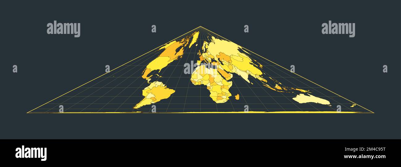 World Map. Collignon equal-area pseudocylindrical projection ...