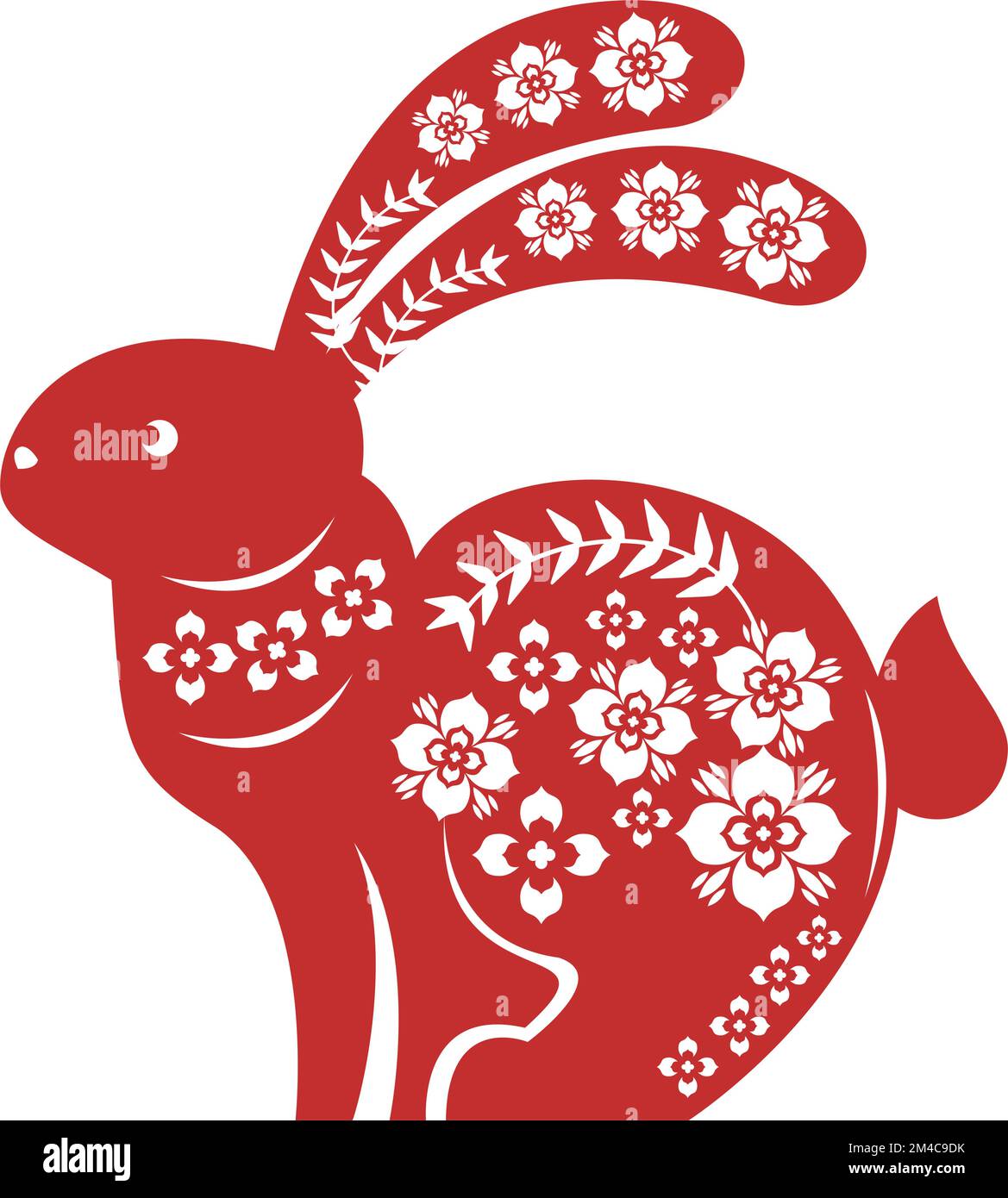 chinese rabbit red silhouette Stock Vector Image & Art - Alamy