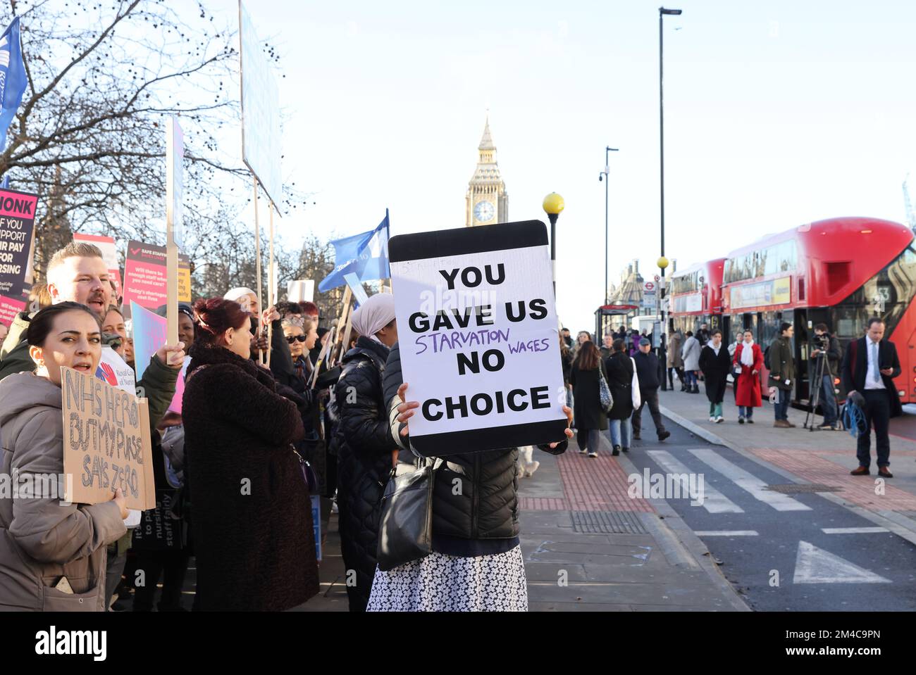 London, UK. 20th December 2022. Nurses striking for the second day ...