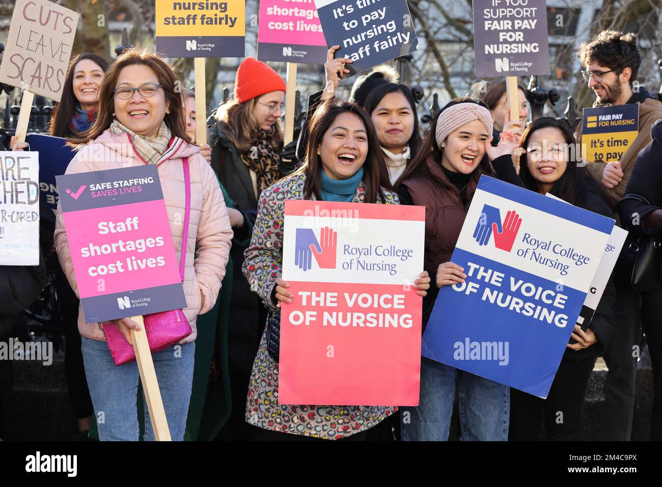 London, UK. 20th December 2022. Nurses striking for the second day ...