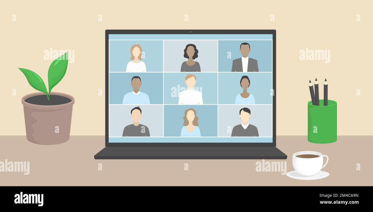 Online video call remote Stock Vector Images - Alamy
