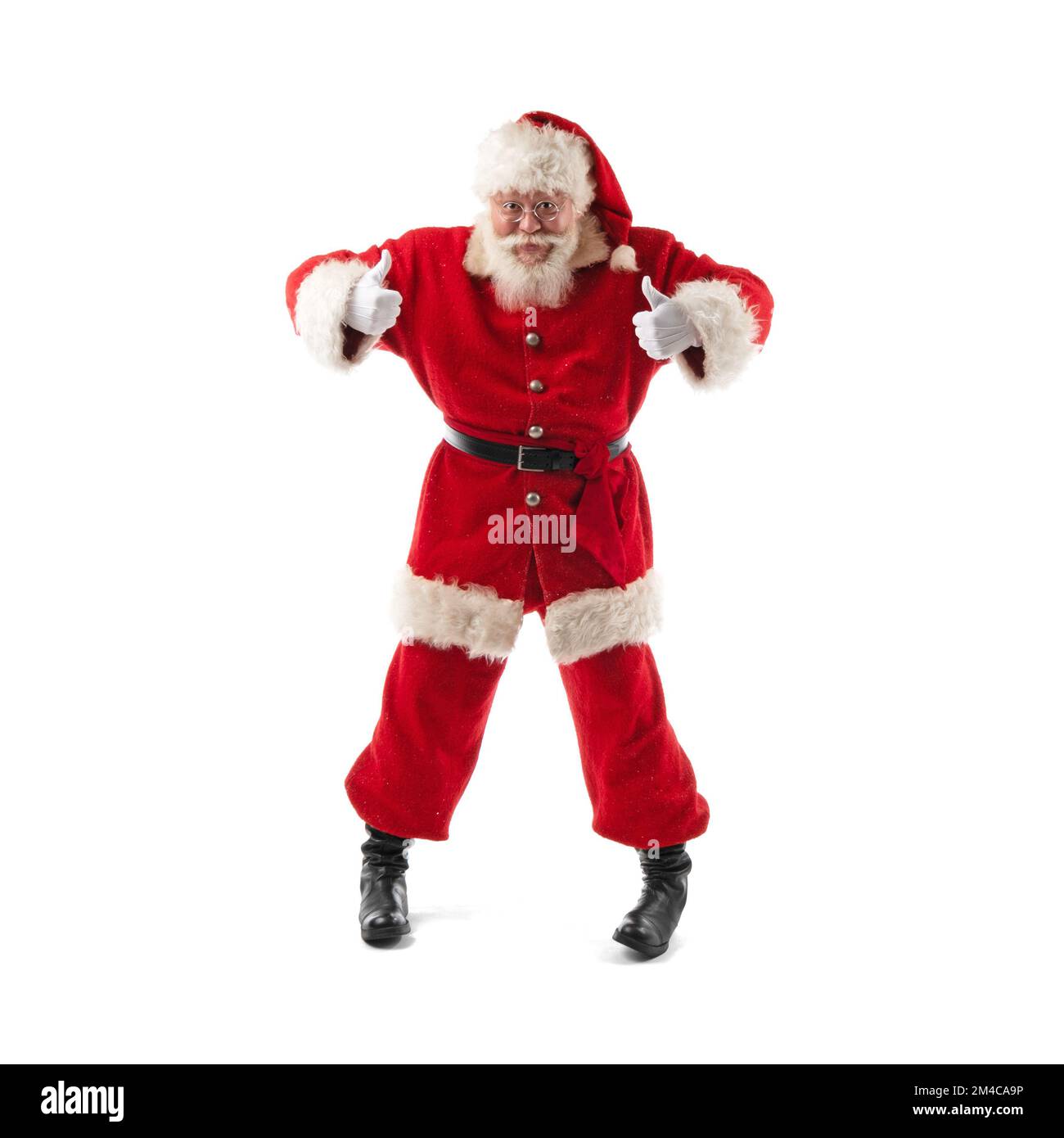 Santa Claus standing isolated on white background and thumbs up Stock ...