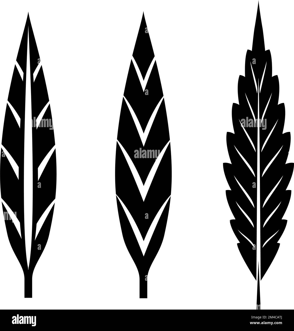 Cannabis Leaf Icon. Black Silhouette Indica Sativa on White Backdrop ...