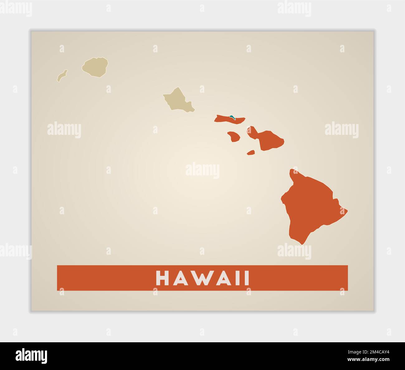 Hawaii poster. Map of the US state with colorful regions. Shape of ...