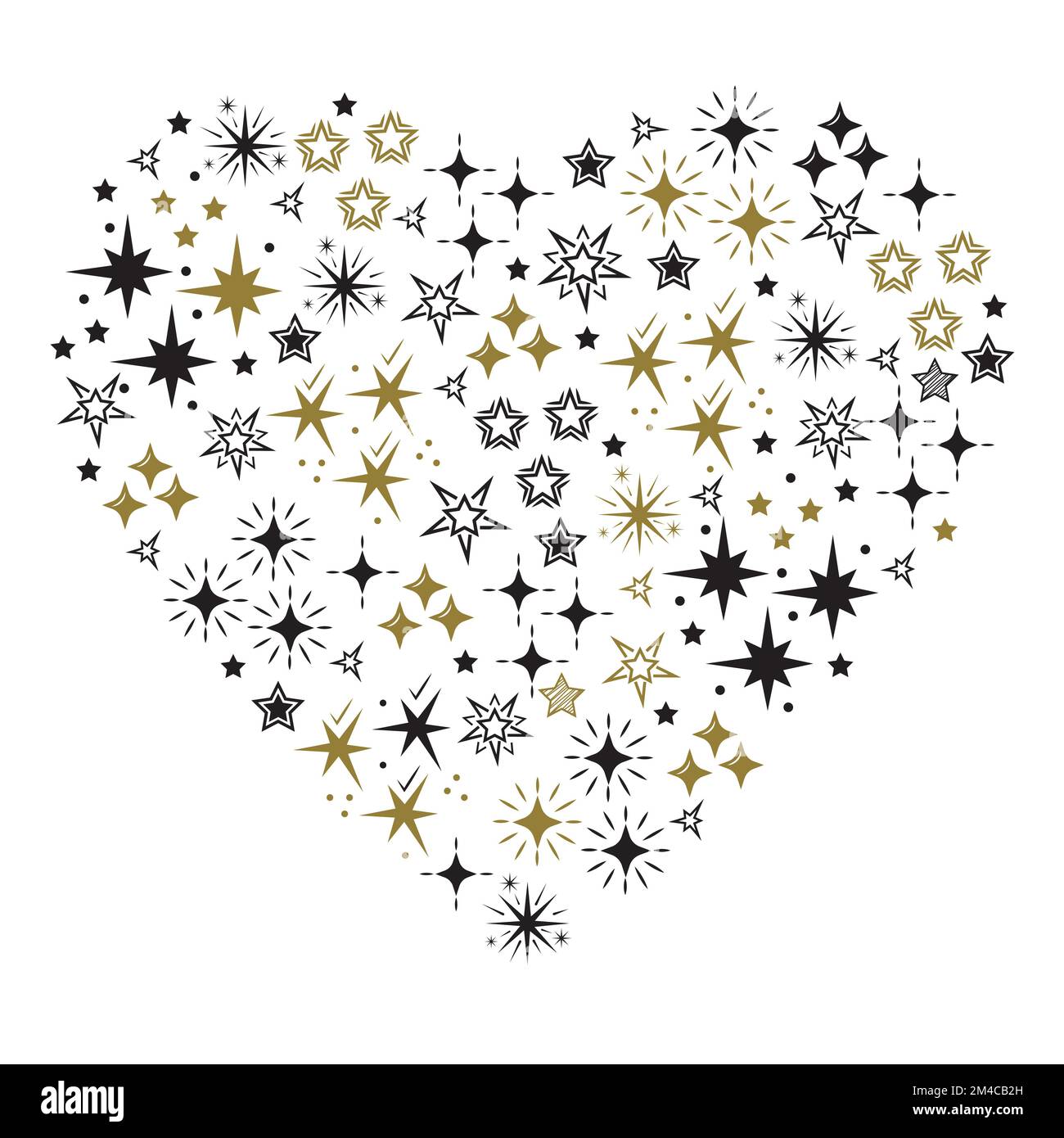 Heart shape of stars, vector isolated illustration Stock Vector Image ...