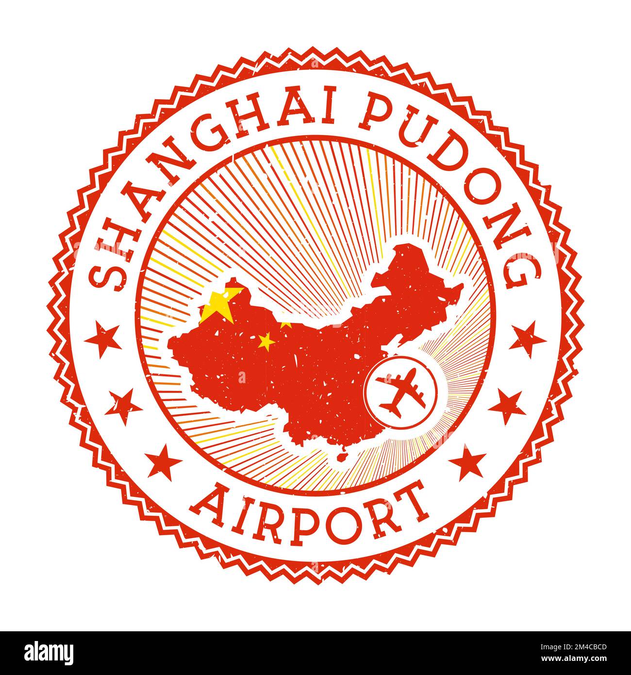Shanghai Pudong Airport stamp. Airport logo vector illustration ...