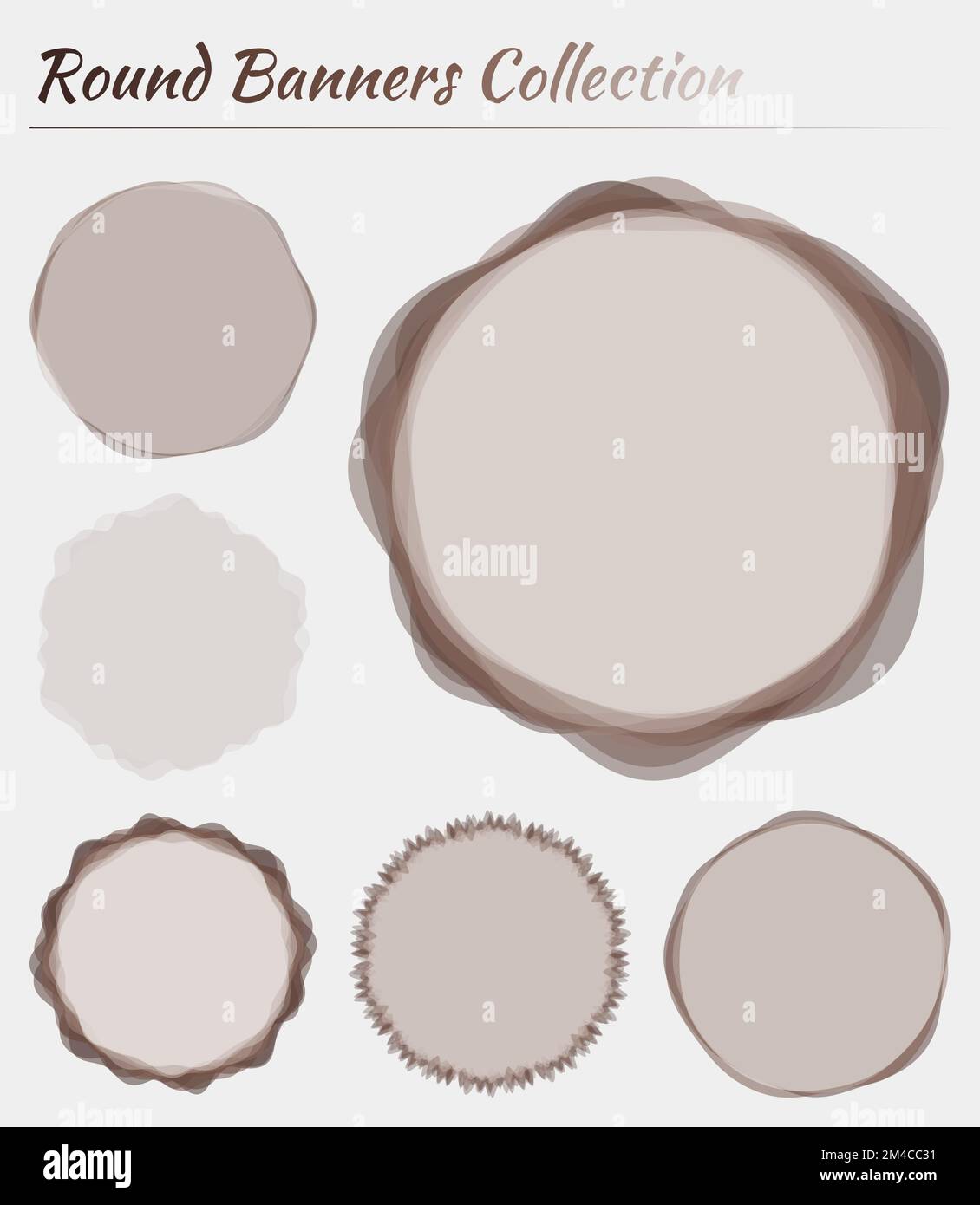 Round banners set. Circular backgrounds in brown colors. Awesome vector ...