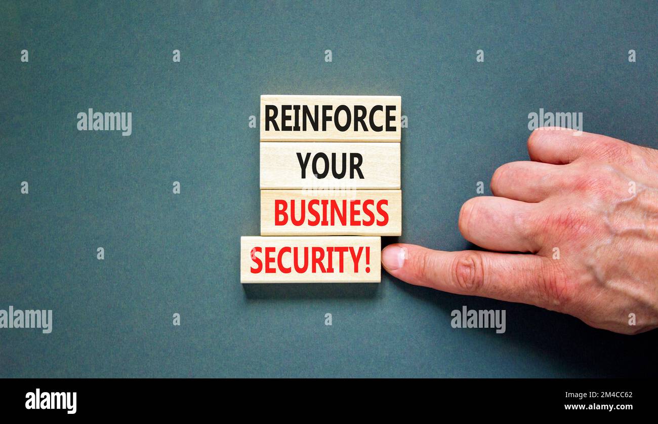 Reinforce your business security symbol. Concept word Reinforce your ...