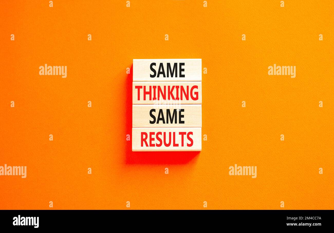 Same thinking and results symbol. Concept word Same thinking same ...
