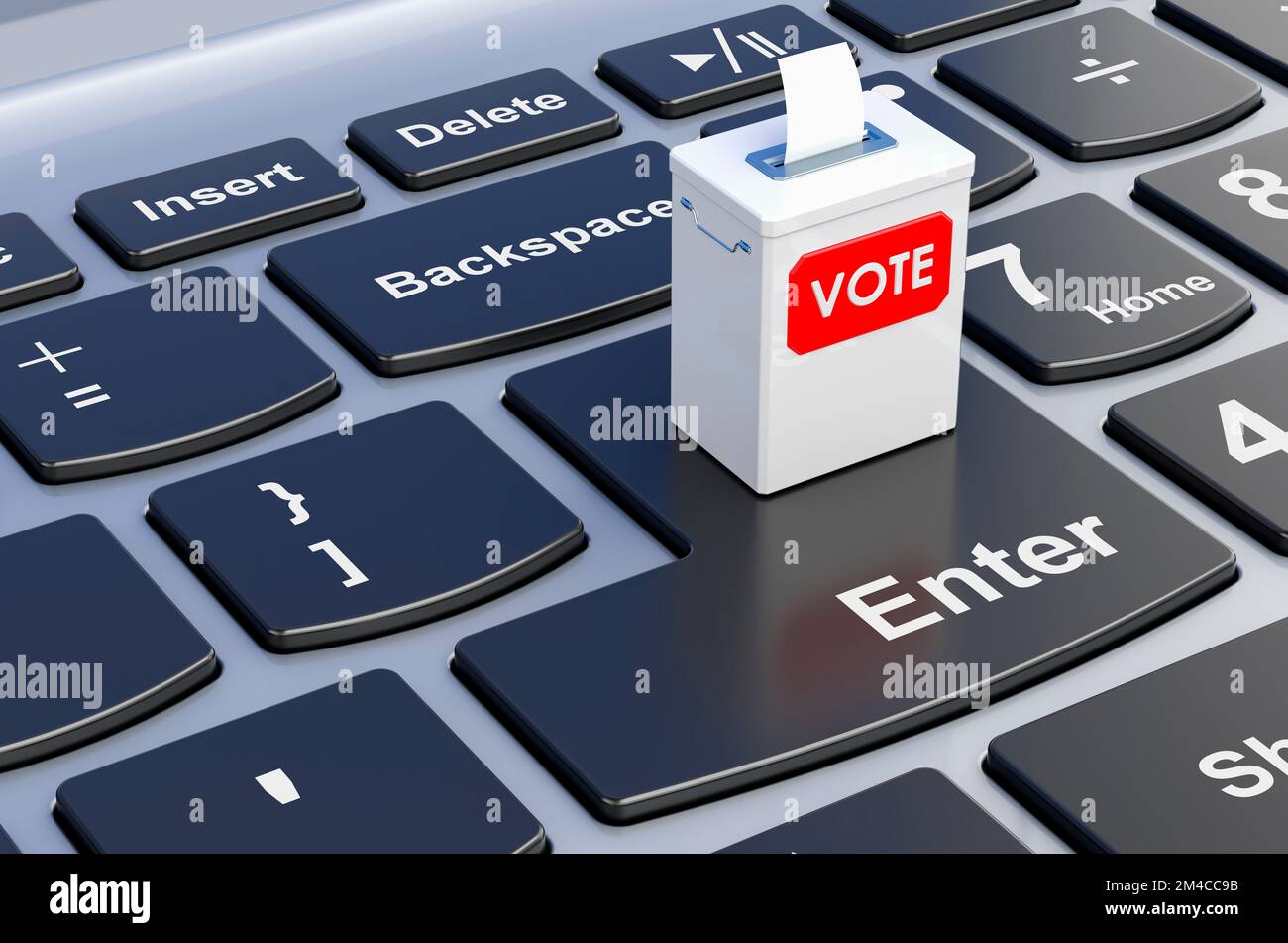 Online election, online voting concept. Ballot box on laptop keyboard ...
