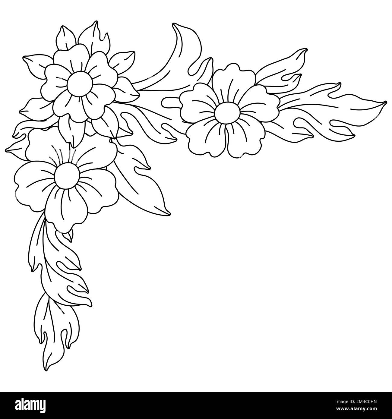 Decorative floral corner in baroque style. Black curling plant Stock ...