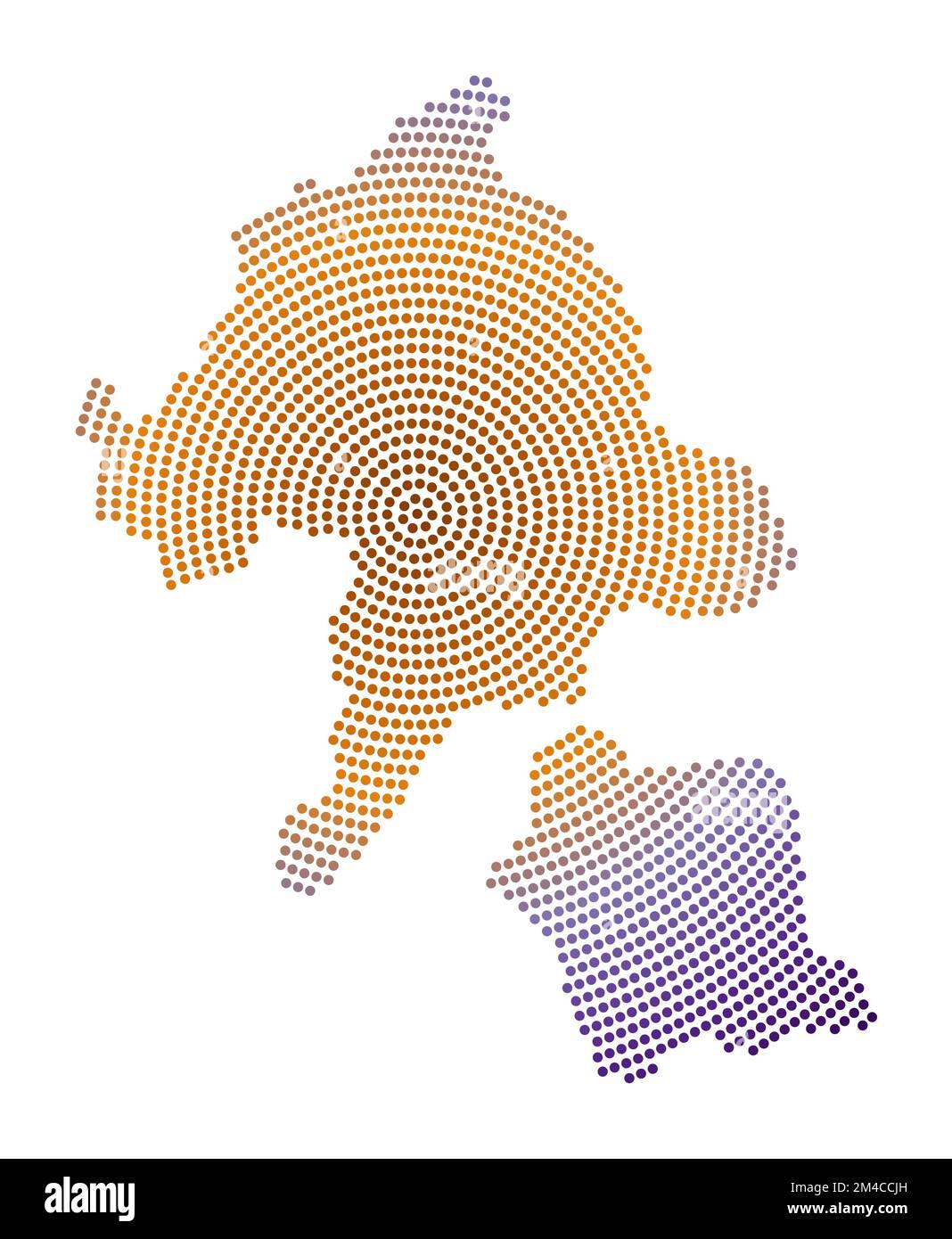 Aka Island Dotted Map Digital Style Shape Of Aka Island Tech Icon Of The Island With 