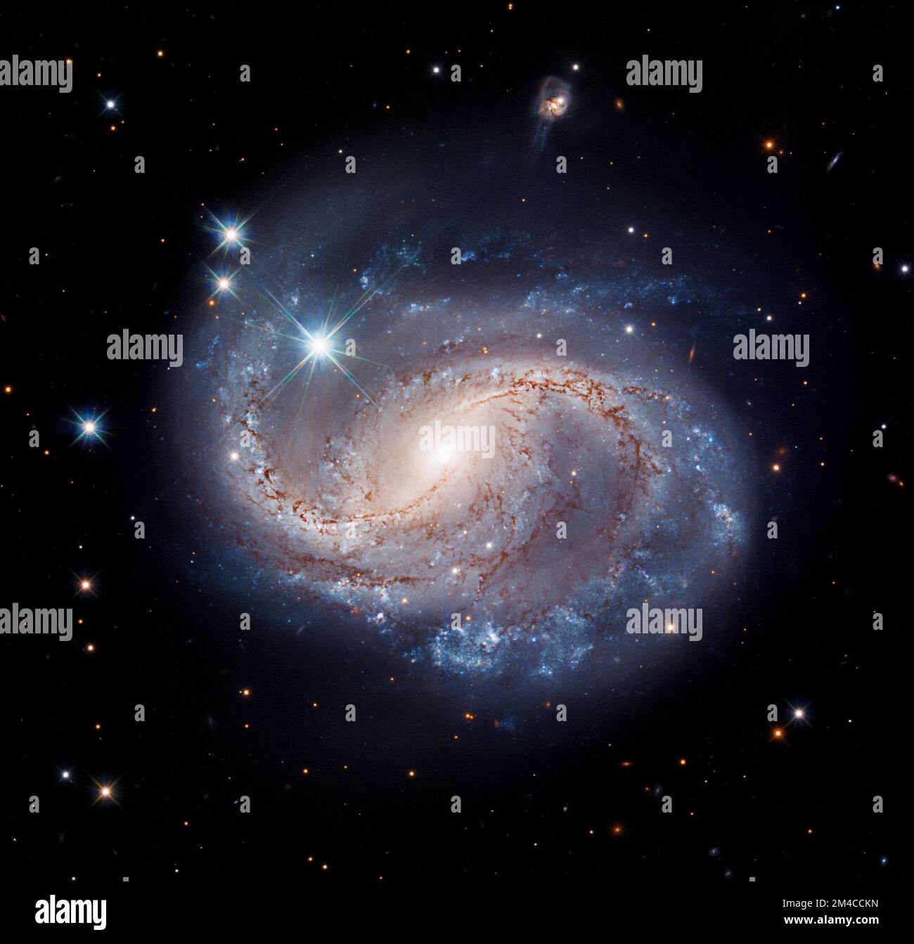 A beautiful spiral galaxy with bright stars. Space, universe backdrop ...
