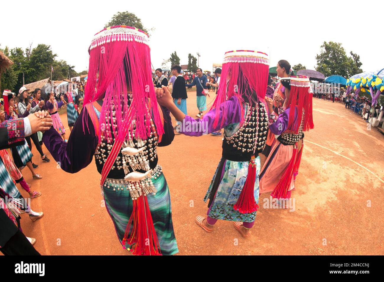 Lisu Hill Tribe show colorful and beautiful of traditional clothes ...