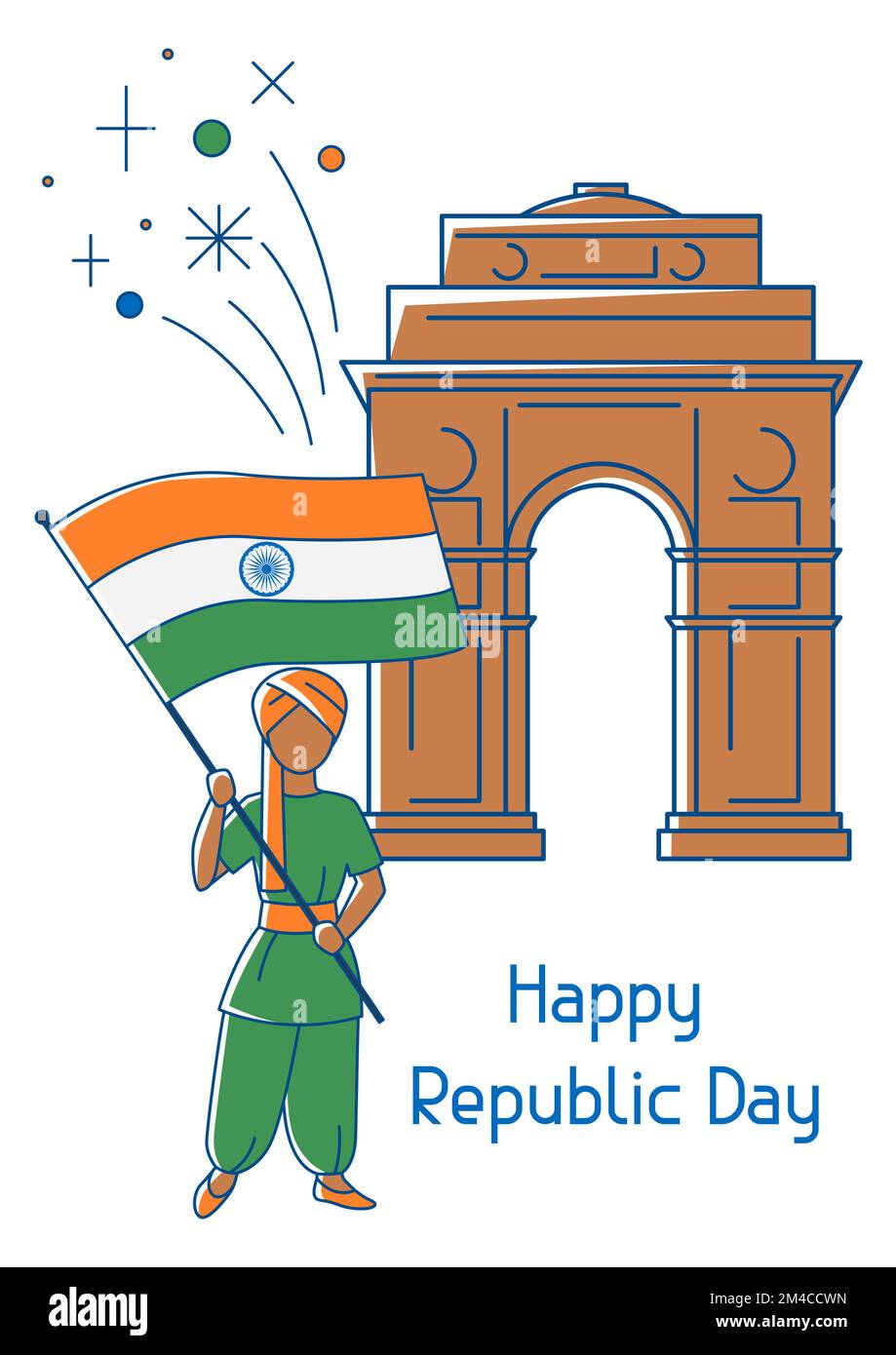 Illustration of Happy Republic Day of India. Indian national ...