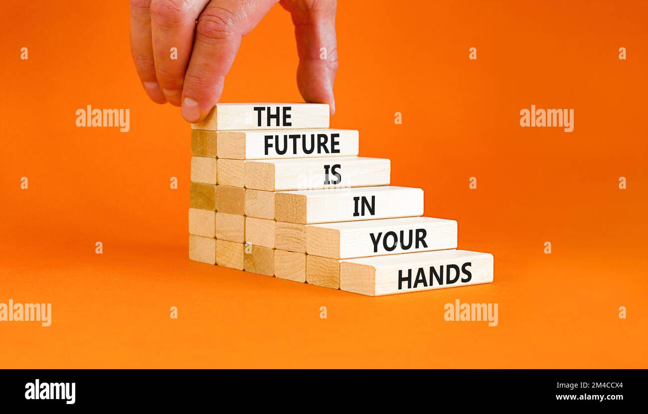 The future is in your hands symbol. Concept words The future is in your ...