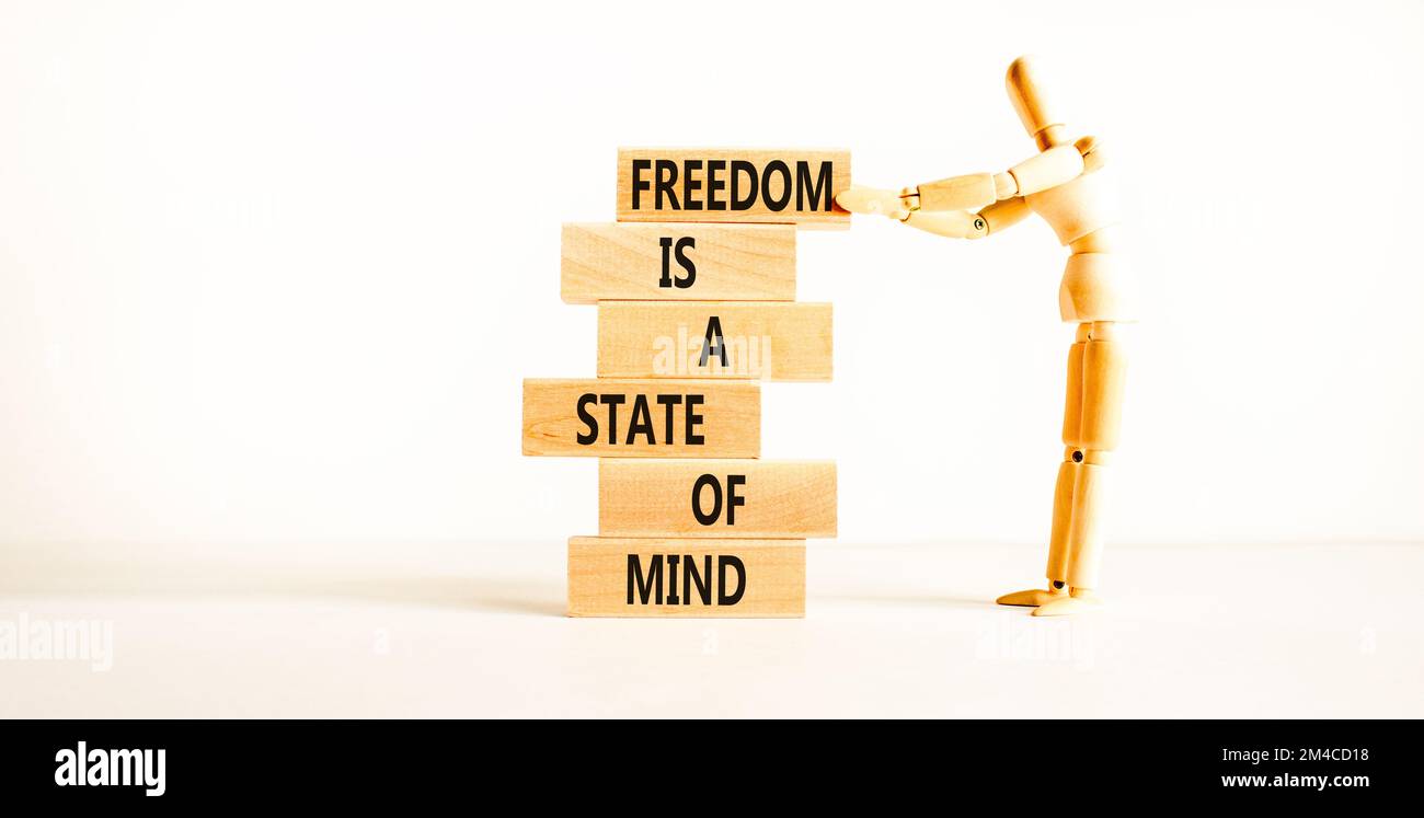 Freedom in mind symbol. Concept words Freedom is a state of mind on ...