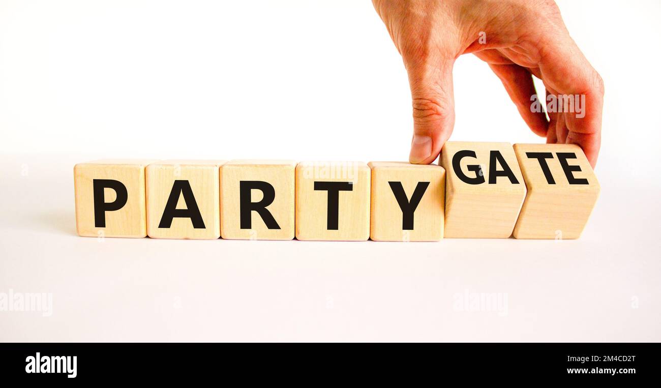Party and partygate symbol. Concept words Party and Partygate on wooden ...