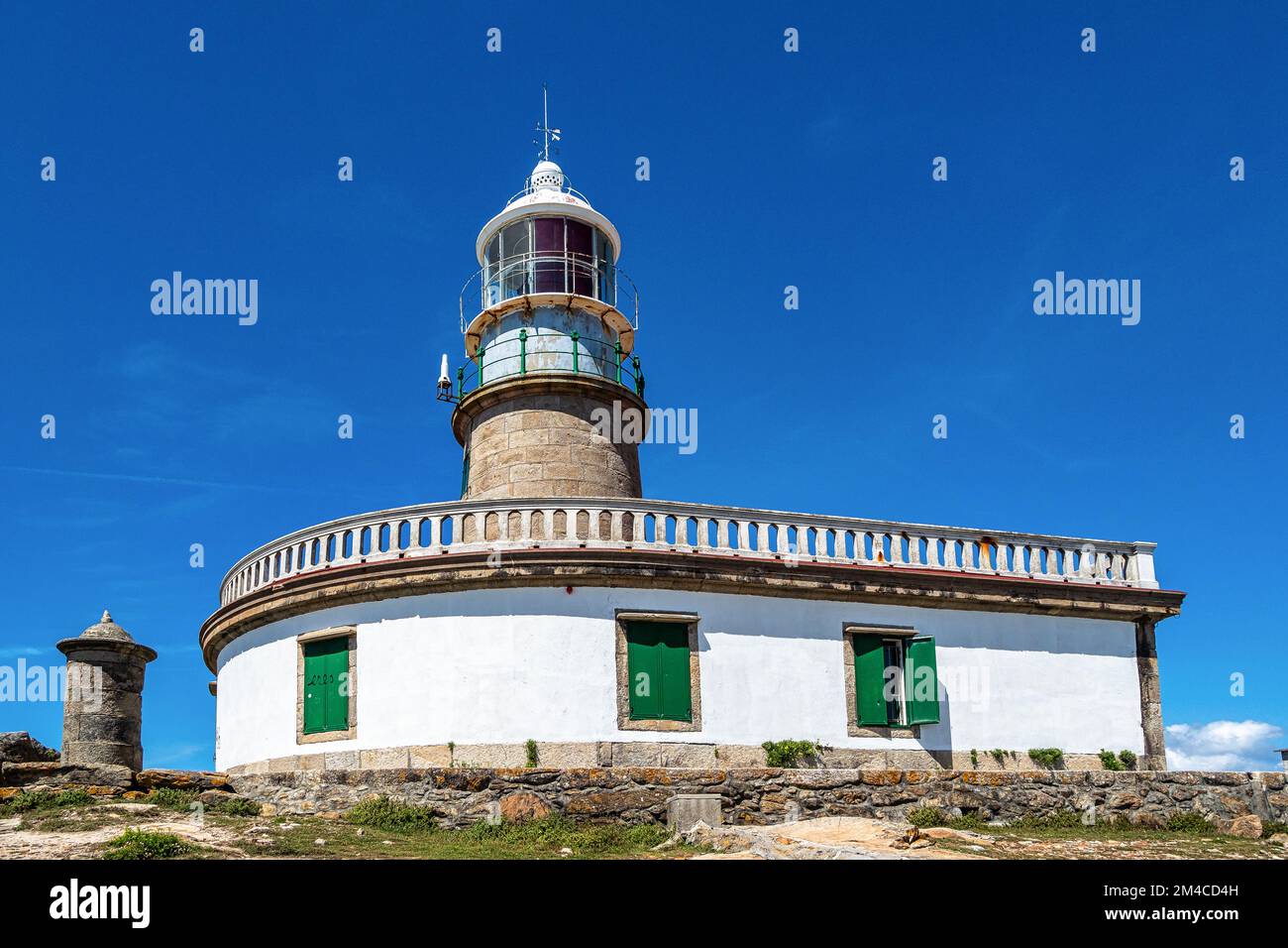 Corrubedo lighthouse in the Atlantic Ocean, Galicia, Spain. Lighthouse ...
