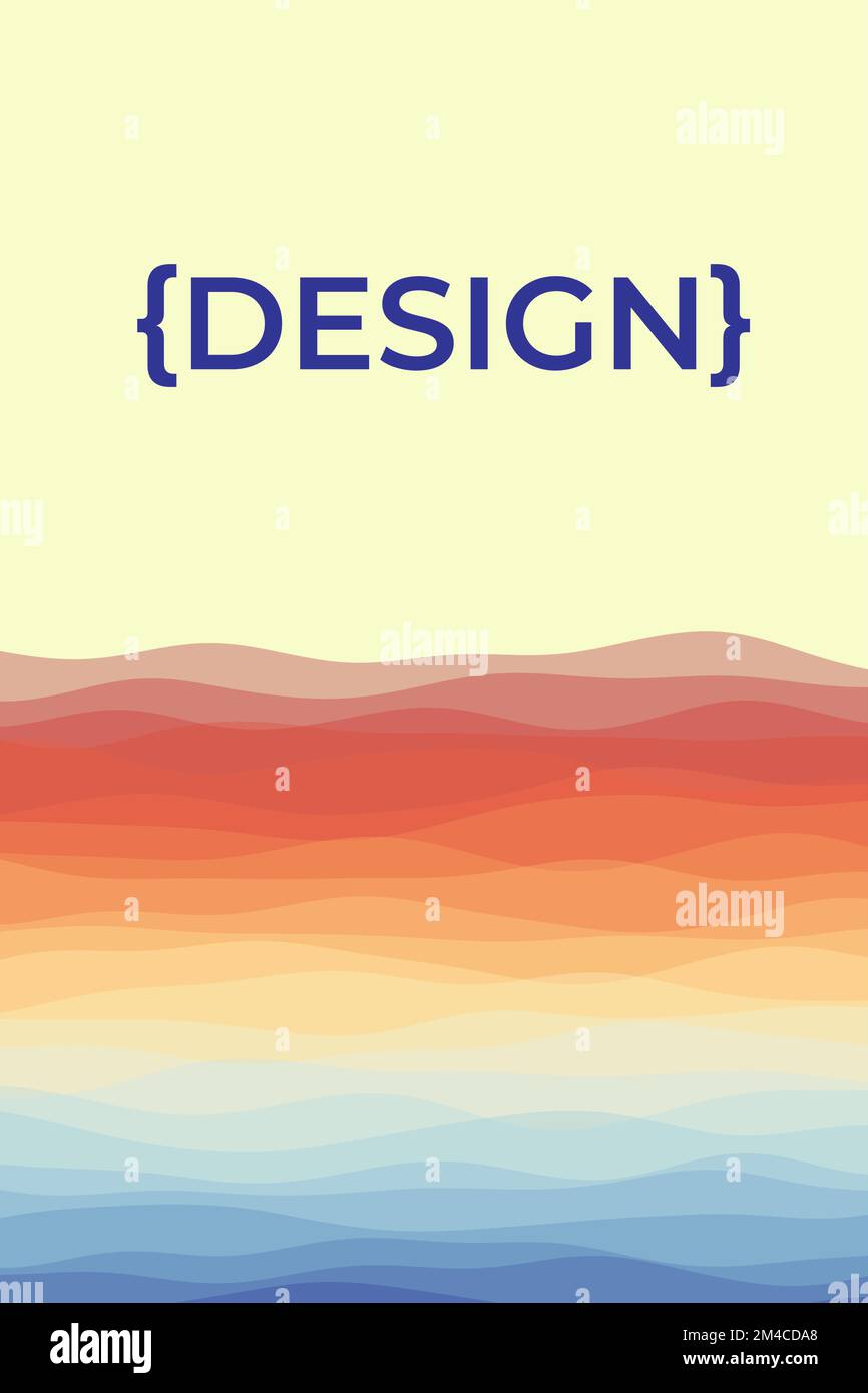 Cover page template. Page template with soft curves in red, yellow, and ...