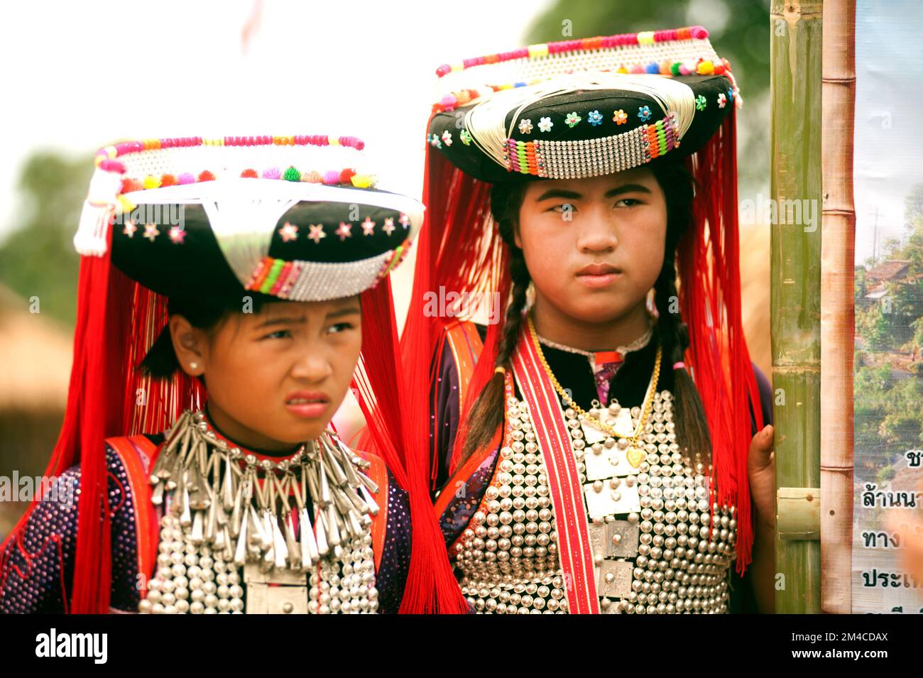 Lisu Hill Tribe show colorful and beautiful of traditional clothes ...