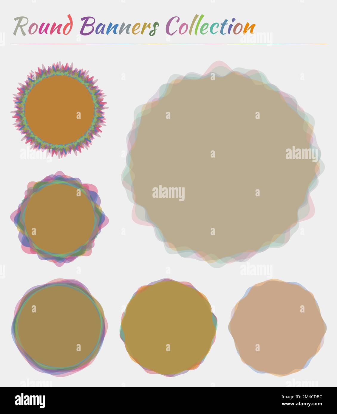 Colorful round abstract shapes. Circular backgrounds in vivid colors ...