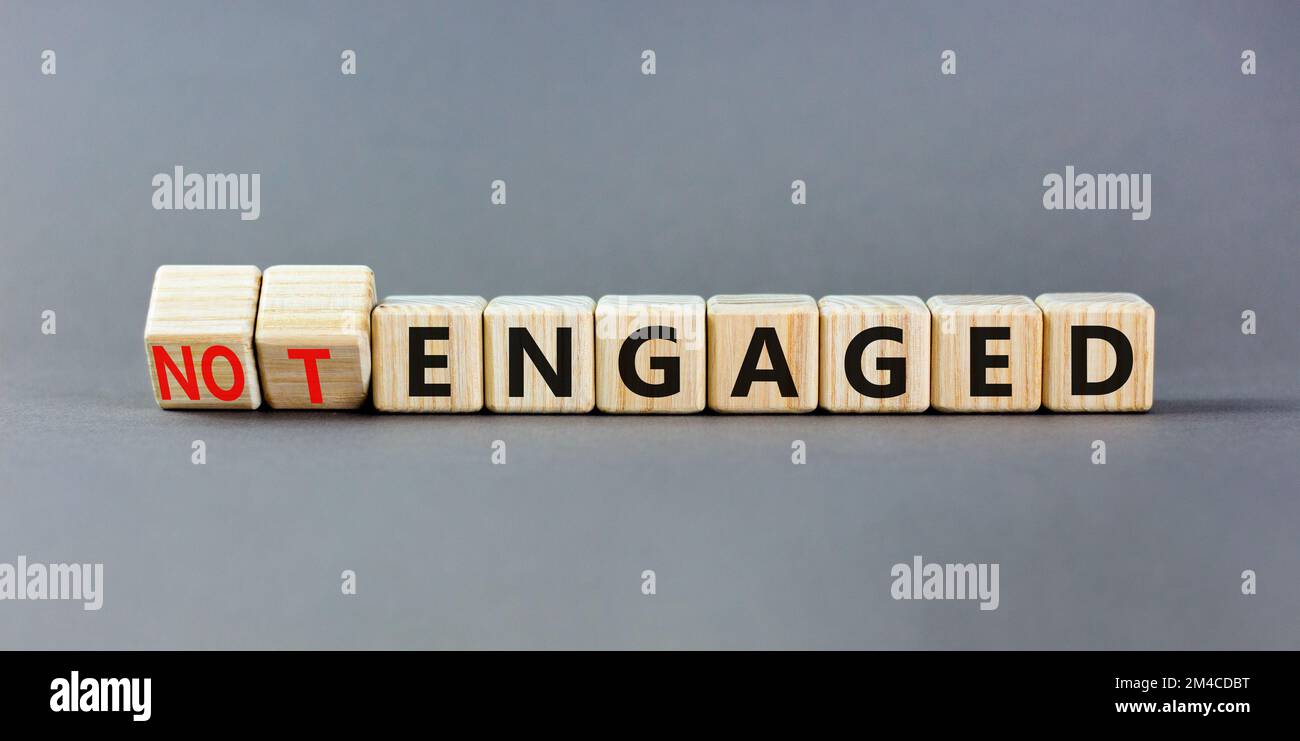 Engaged or not symbol. Concept words Engaged and Not engaged on wooden ...