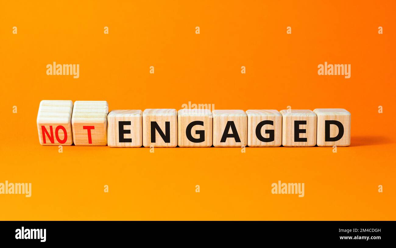 Engaged or not symbol. Concept words Engaged and Not engaged on wooden ...