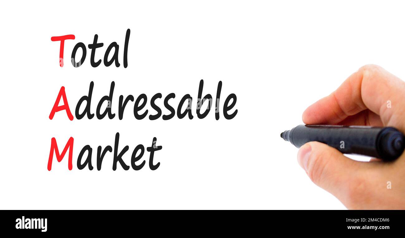 TAM total addressable market symbol. Concept words TAM total ...