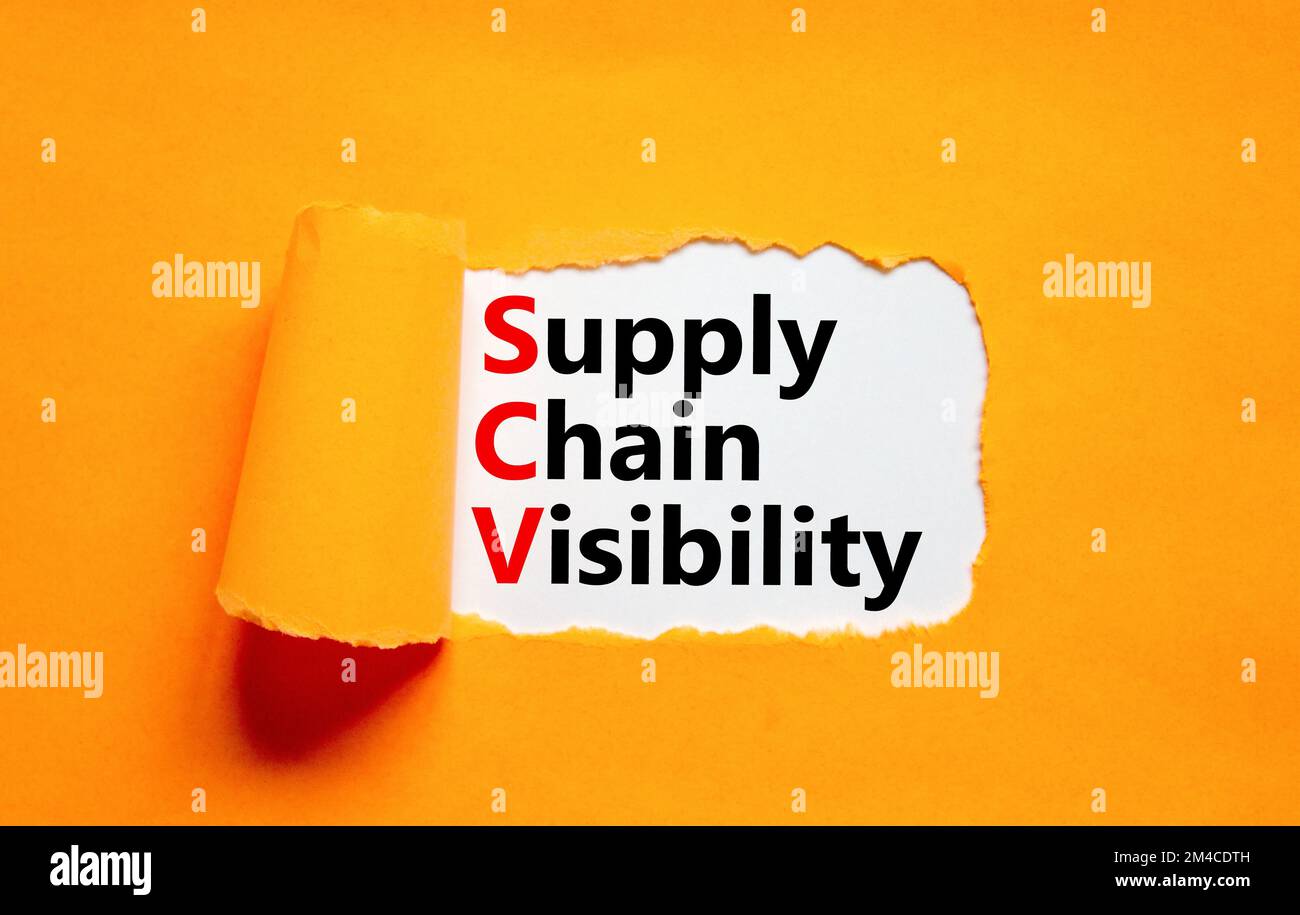 SCV supply chain visibility symbol. Concept words SCV supply chain ...