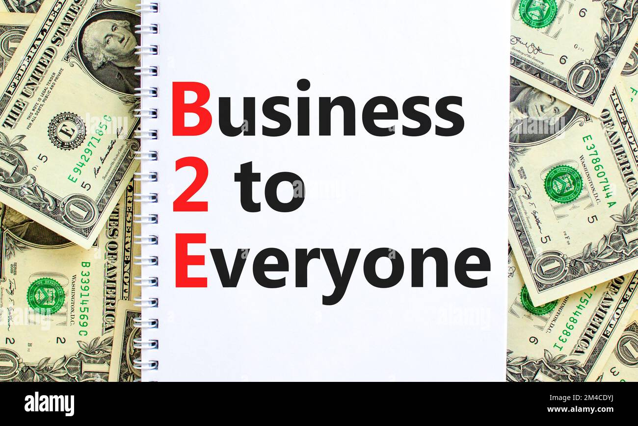 B2E business to everyone symbol. Concept words B2E business to everyone ...