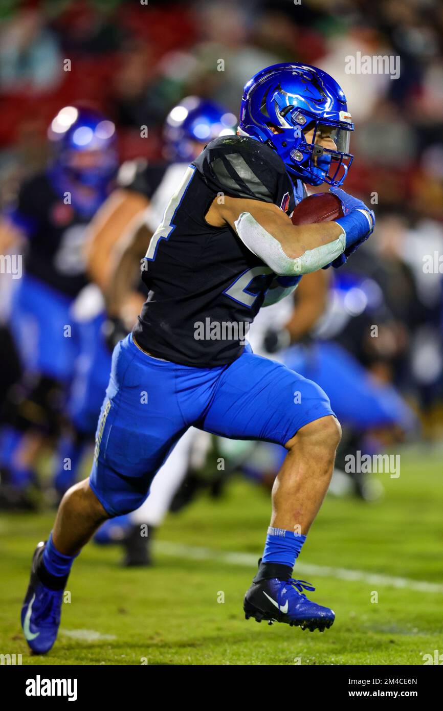 Boise State Broncos running back George Holani (24) hauls in a swing ...