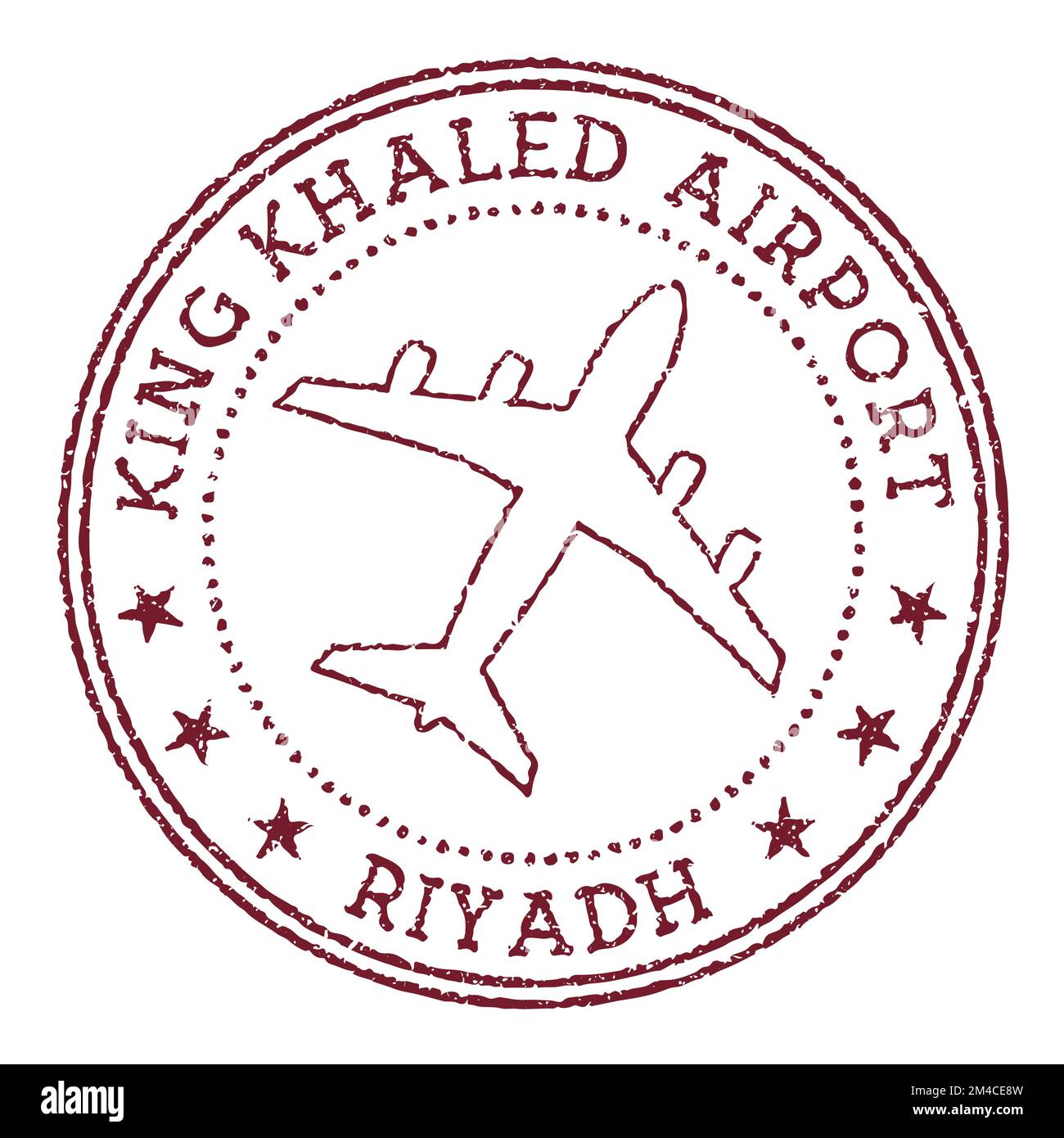King Khaled Airport Riyadh stamp. Airport of Riyadh round logo. Vector ...