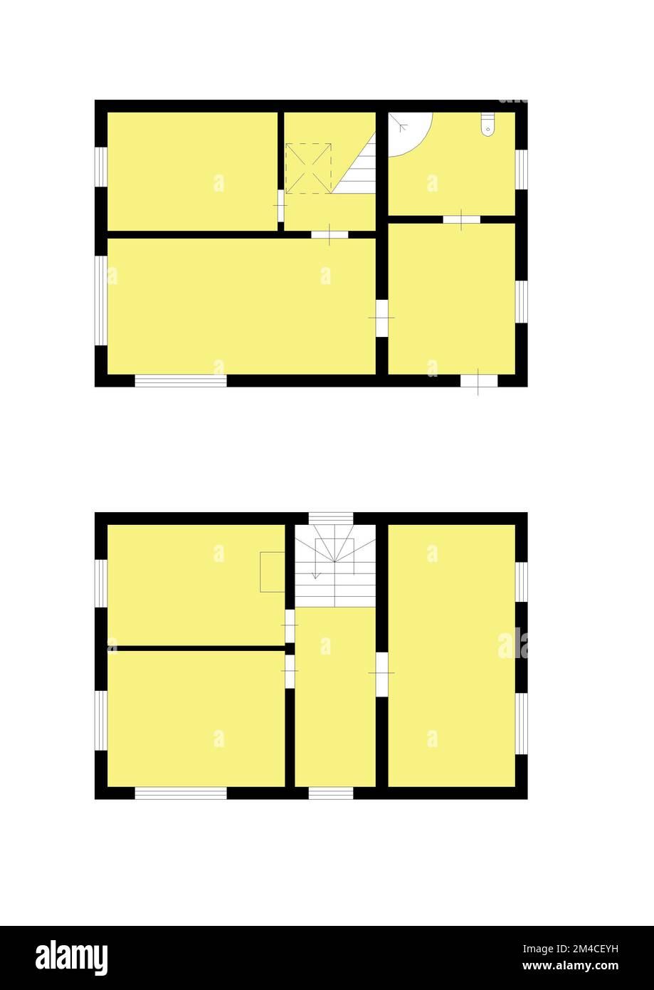 Drawing floorplan. 2d floor plan. Black&white floor plan. House with ...