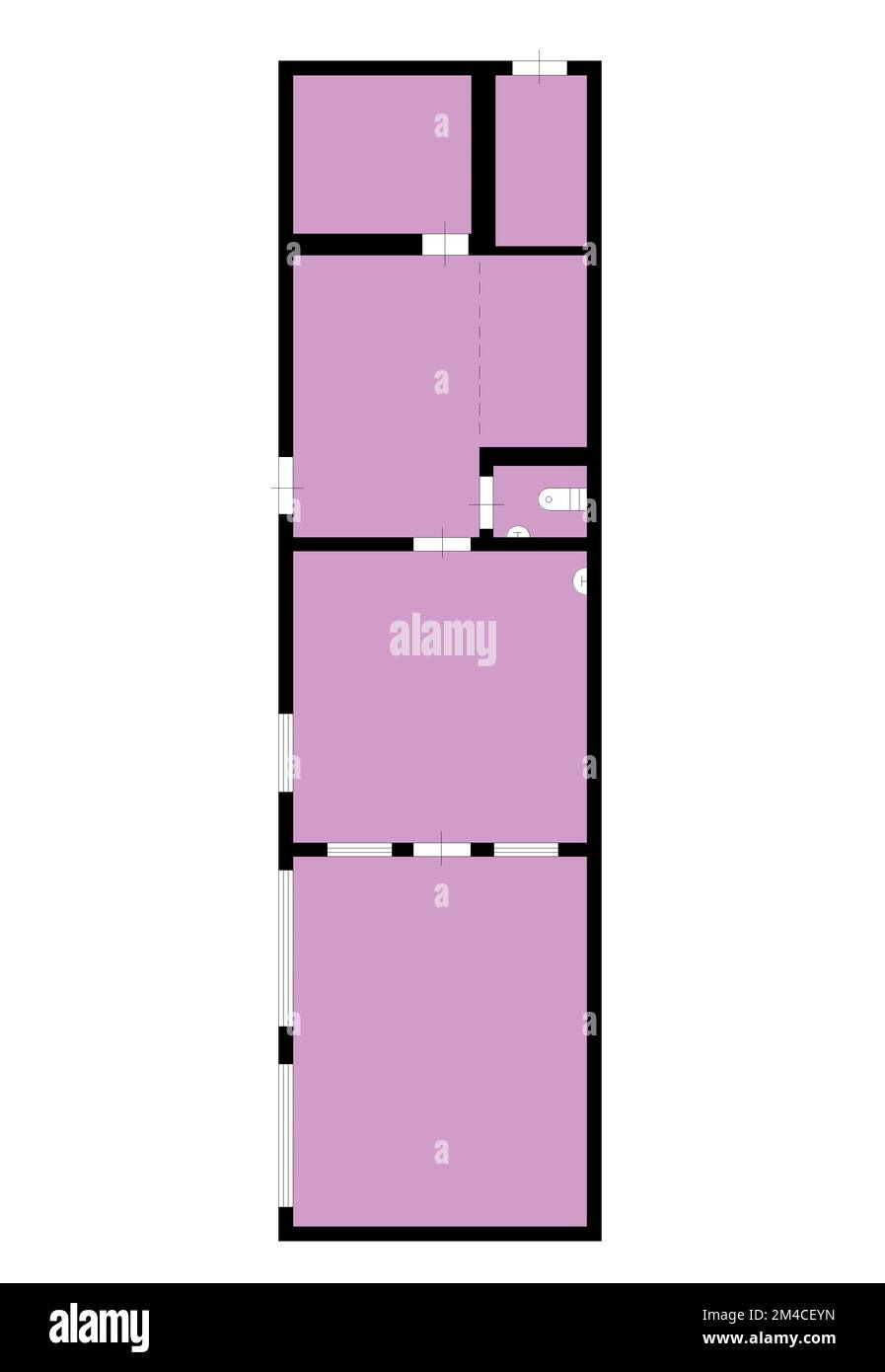 Drawing floorplan. 2d floor plan. Black&white floor plan. House with ...