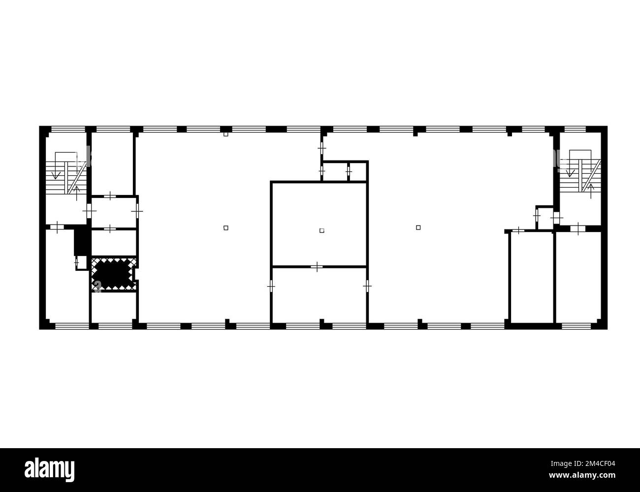 Drawing floorplan. 2d floor plan. Black&white floor plan. House with ...