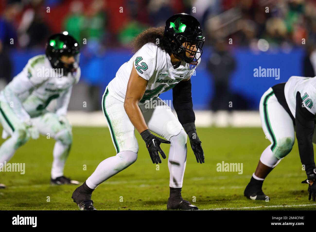 North Texas Mean Green Sifa Leota (42) during the 3rd quarter of the ...