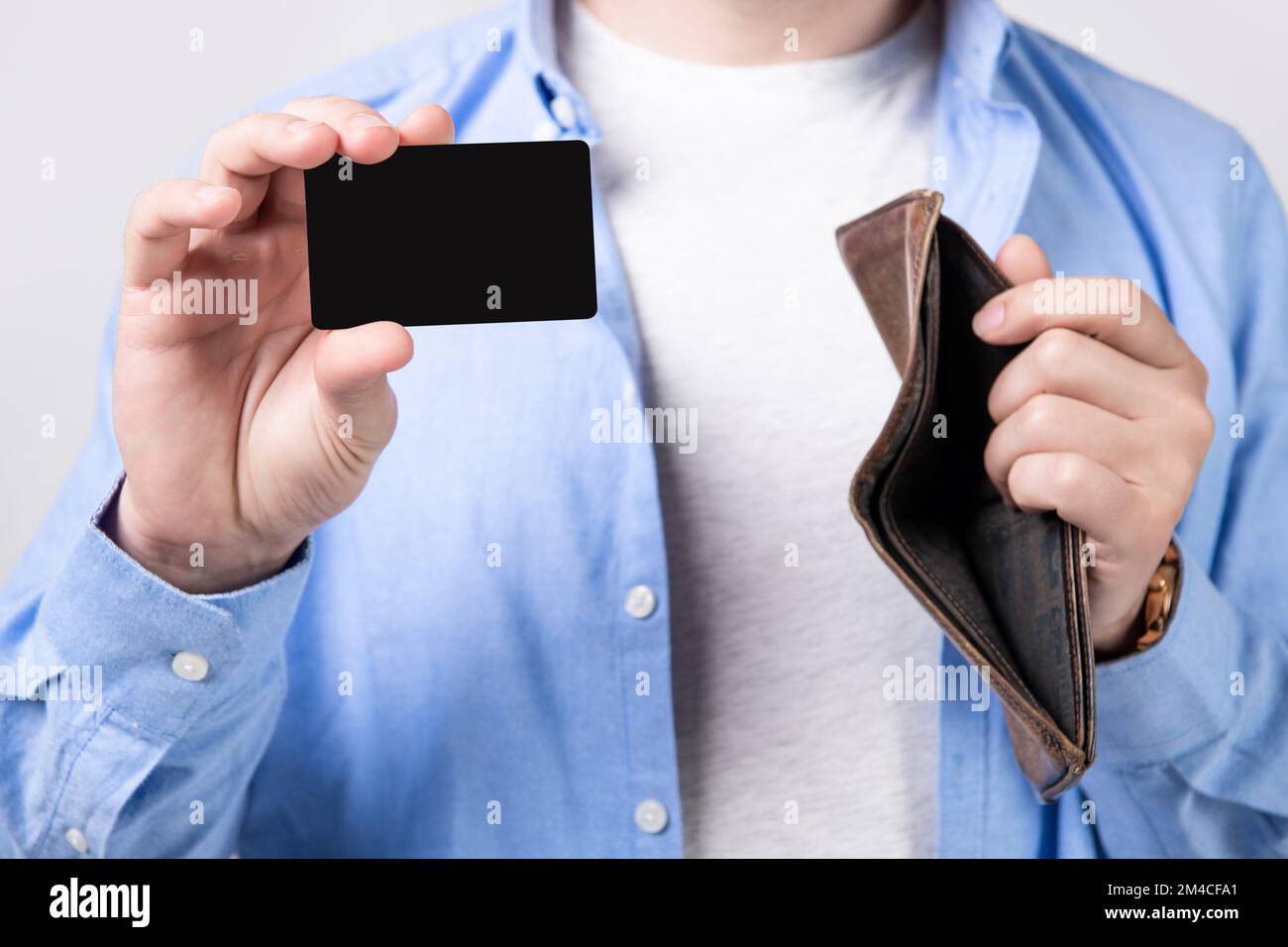 credit or debit card and wallet, closeup. credit or debit card and ...