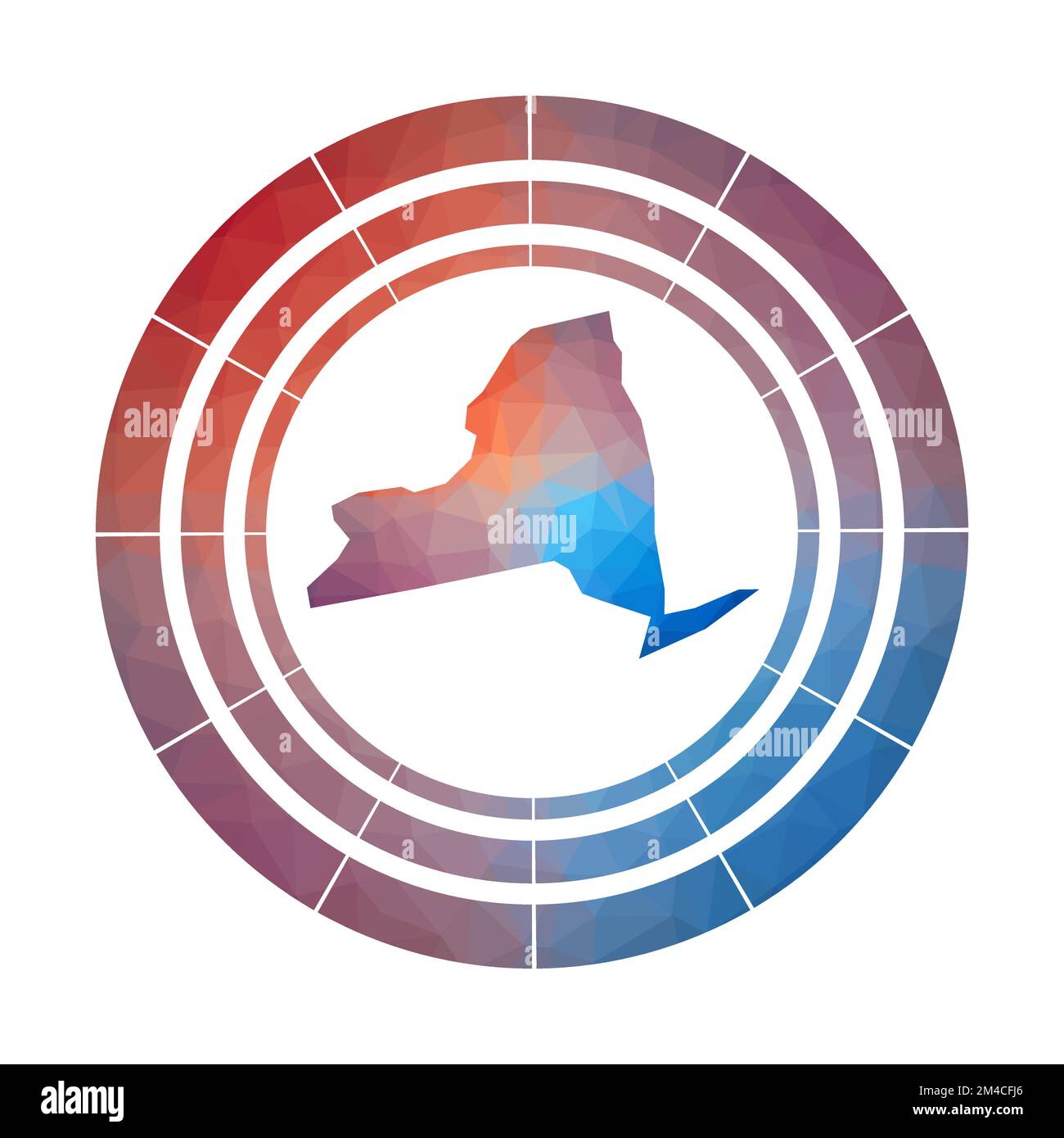 New York badge. Bright gradient logo of US state in low poly style ...