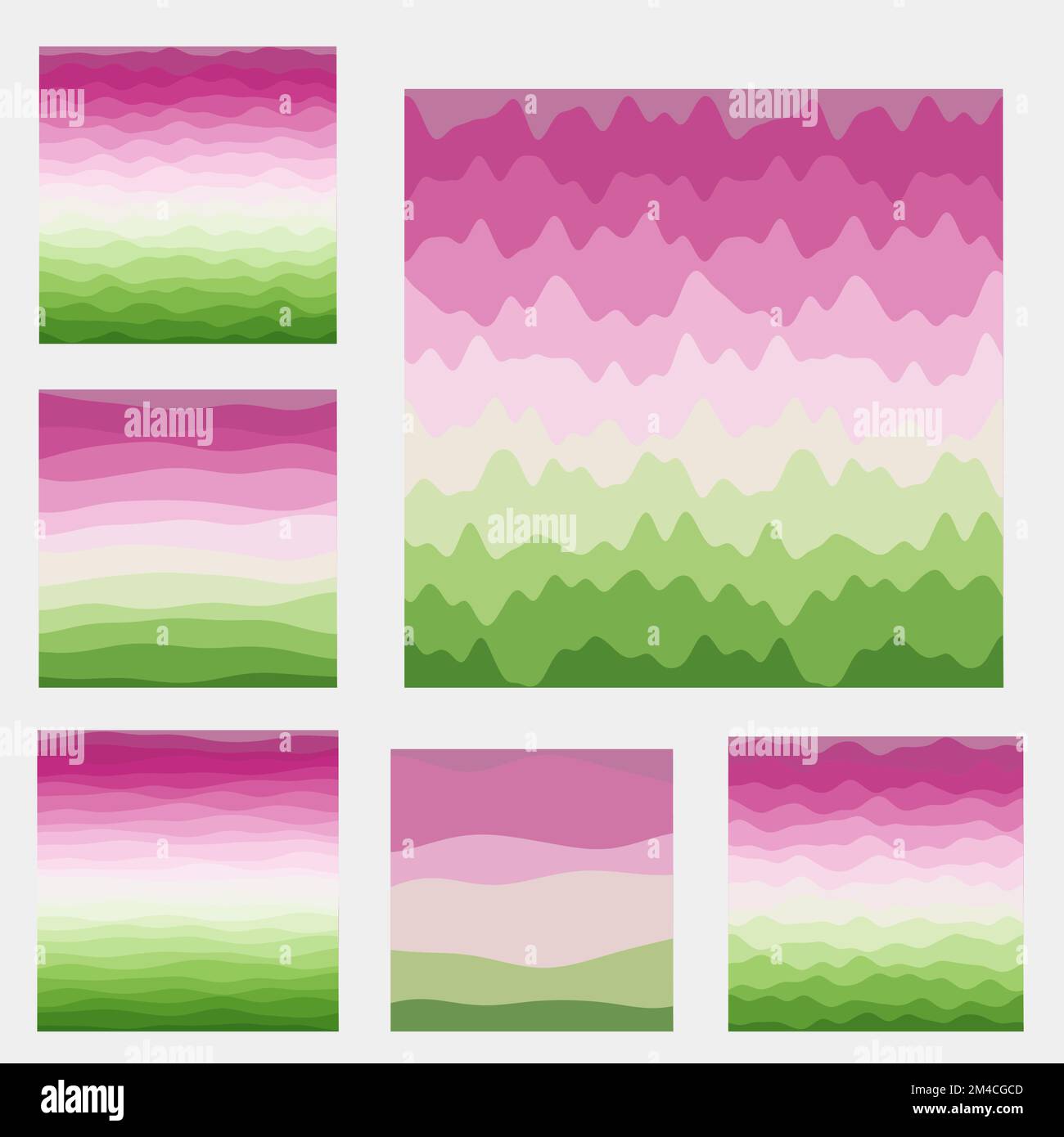 Abstract waves background collection. Curves in purple, yellow, and ...