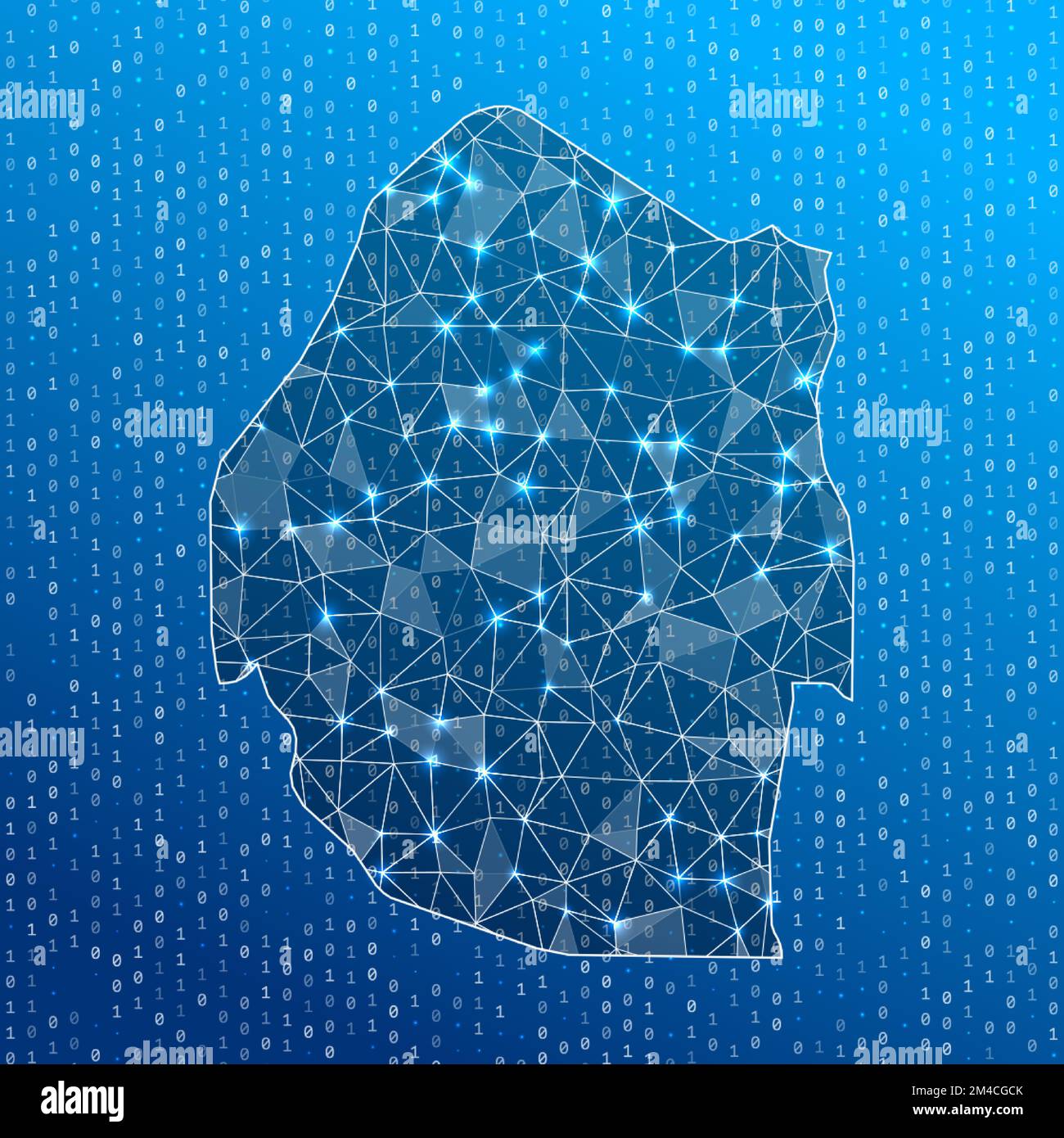 Network map of Swaziland. Country digital connections map. Technology, internet, network ...