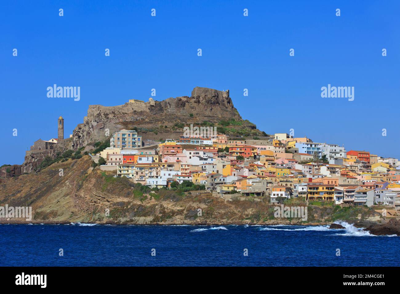 A panoramic view across the medieval castle, cathedral and colorful ...