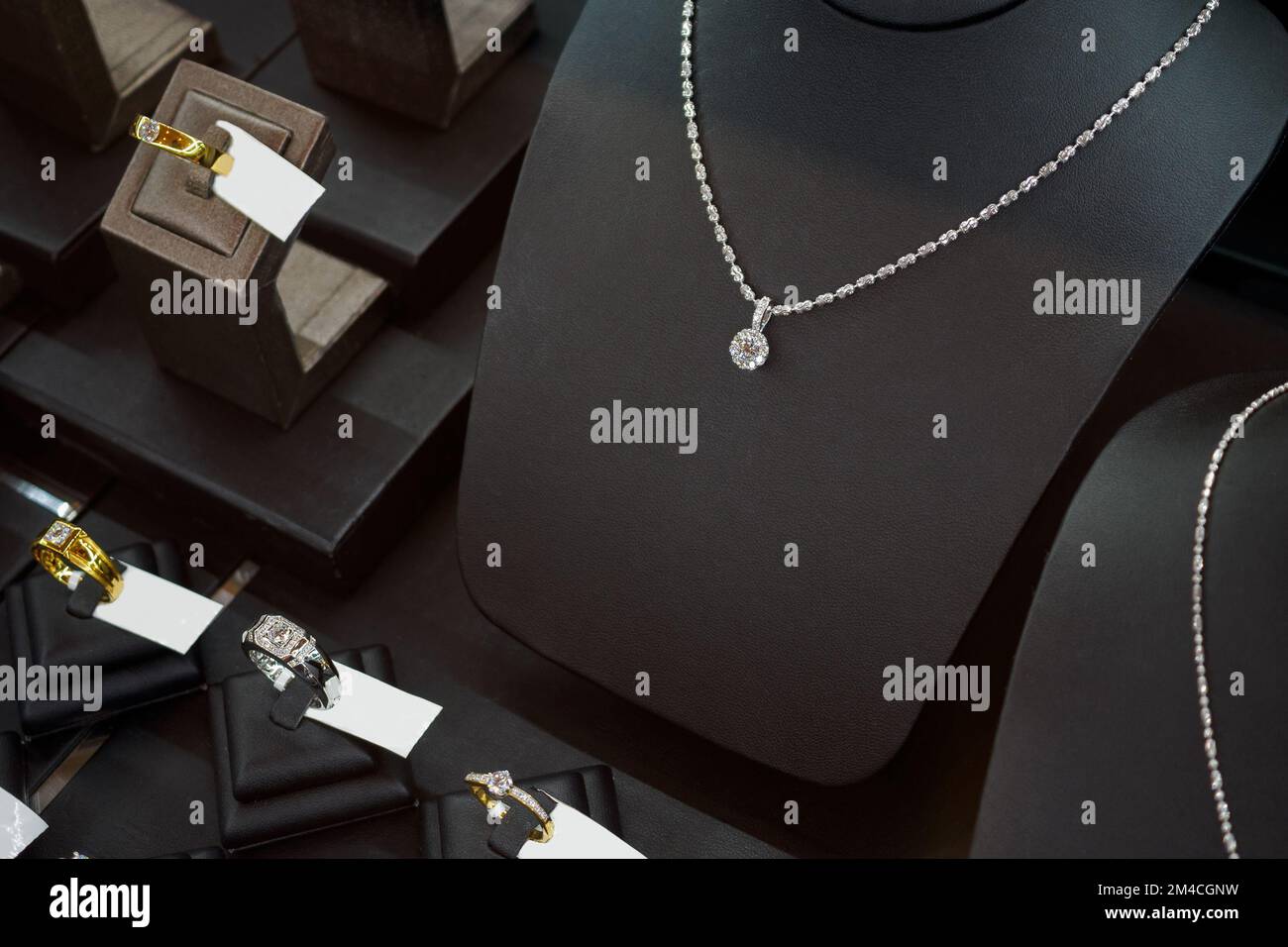 jewelry diamond gold shop with rings and necklaces luxury retail store ...