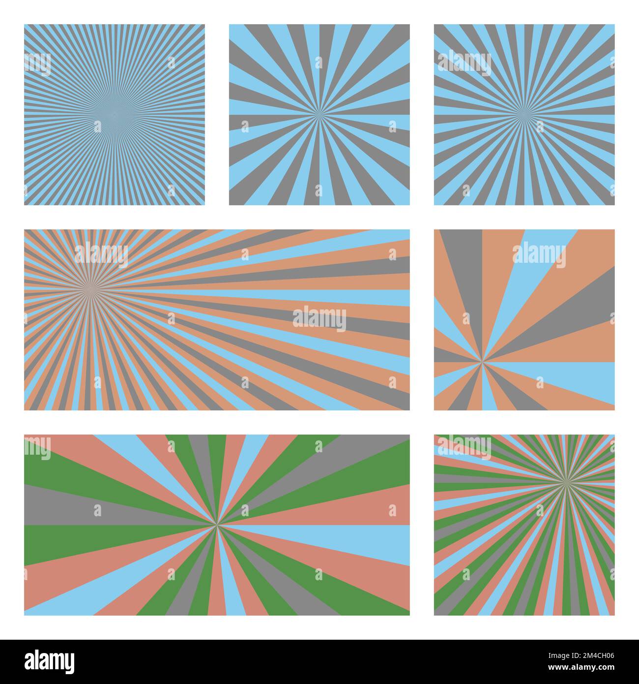 Appealing sunburst background collection. Abstract covers with radial ...